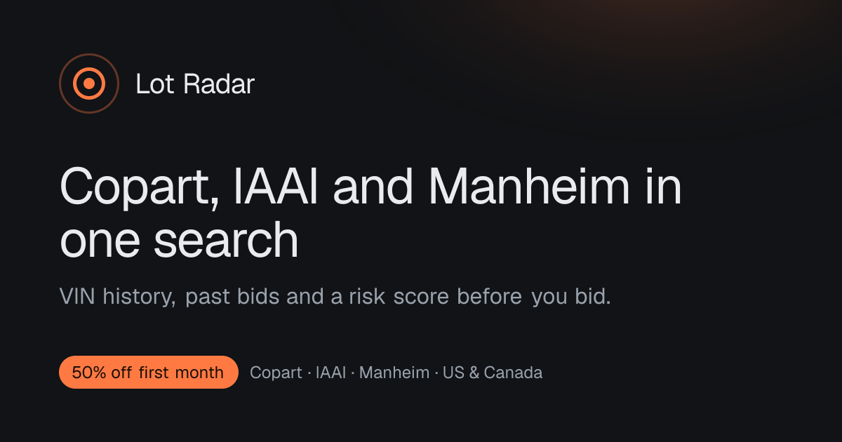 Auction calendar — Lot Radar